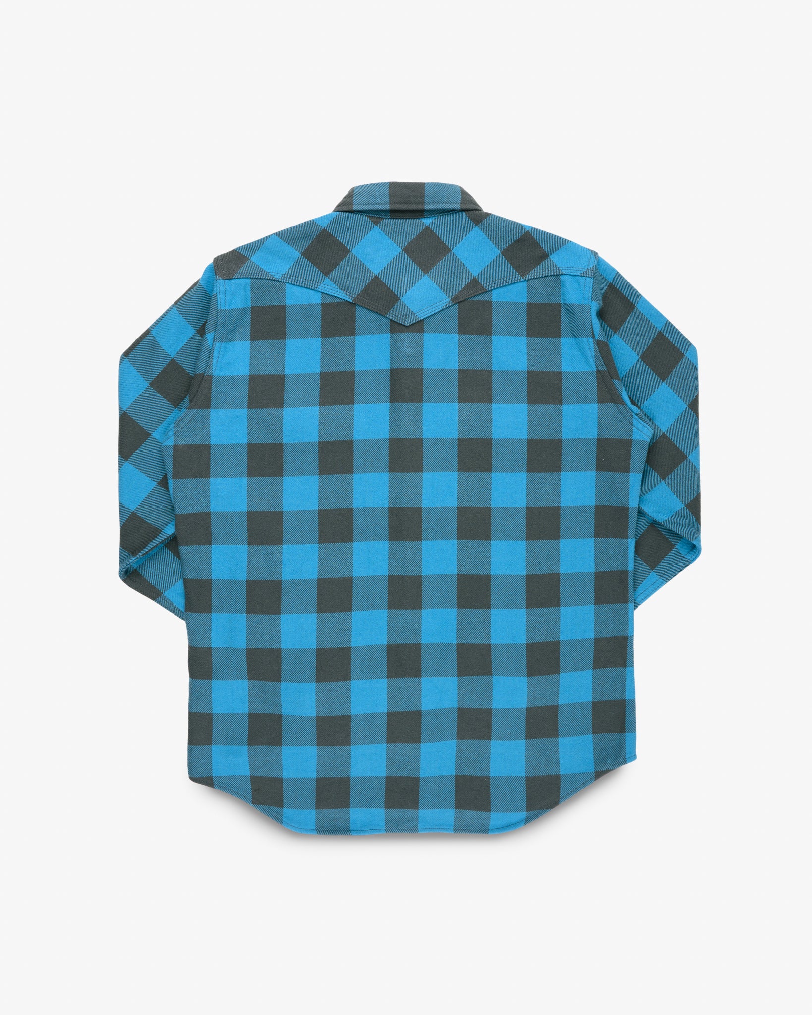 Ultra Heavy Flannel Buffalo Check Western Shirt - Turquoise/Grey - Iron ...