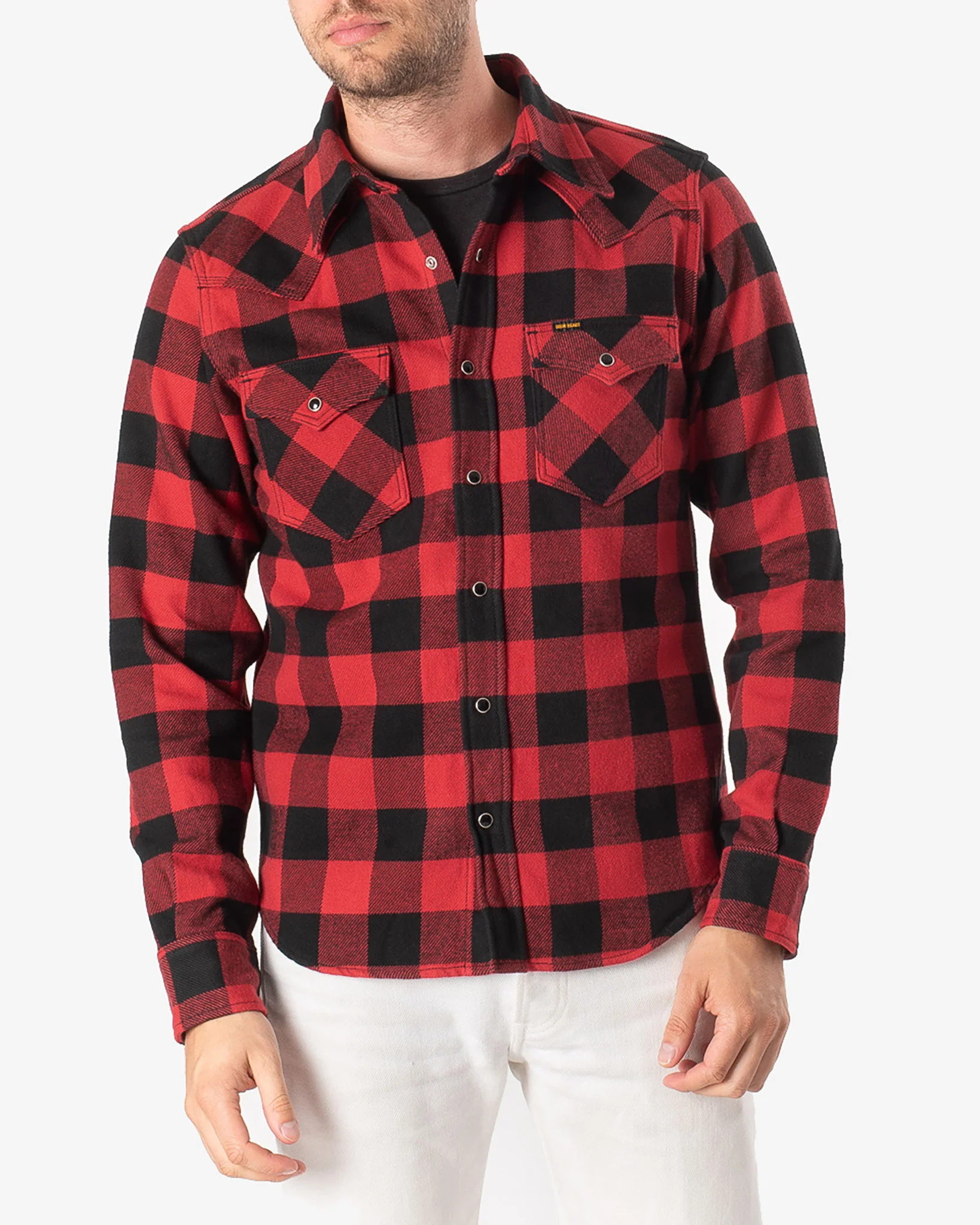Ultra Heavy Flannel Buffalo Check Western Shirt - Red/Black - Iron ...