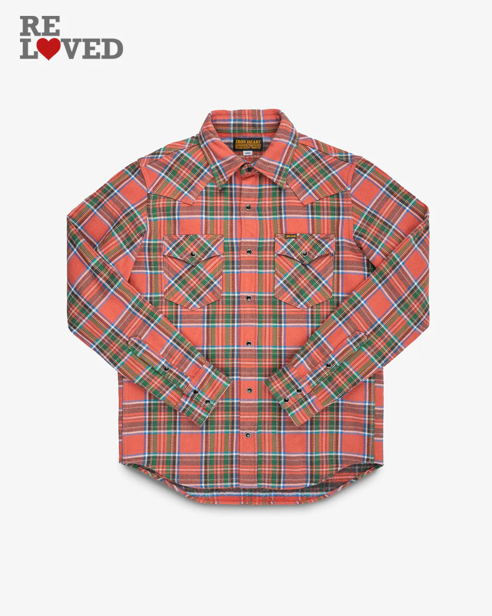 Ultra Heavy Flannel American Check Western Shirt - Red "The Watermelon ...